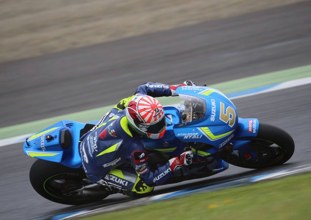 Johann Zarco riding the Suzuki MotoGP in Japan